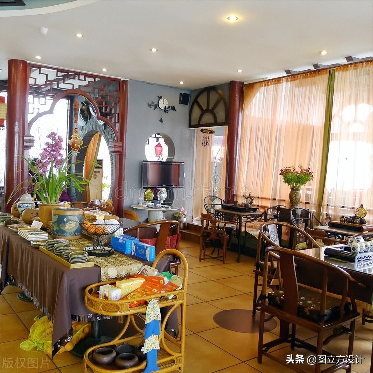 Tea restaurant interior design renderings - iNEWS