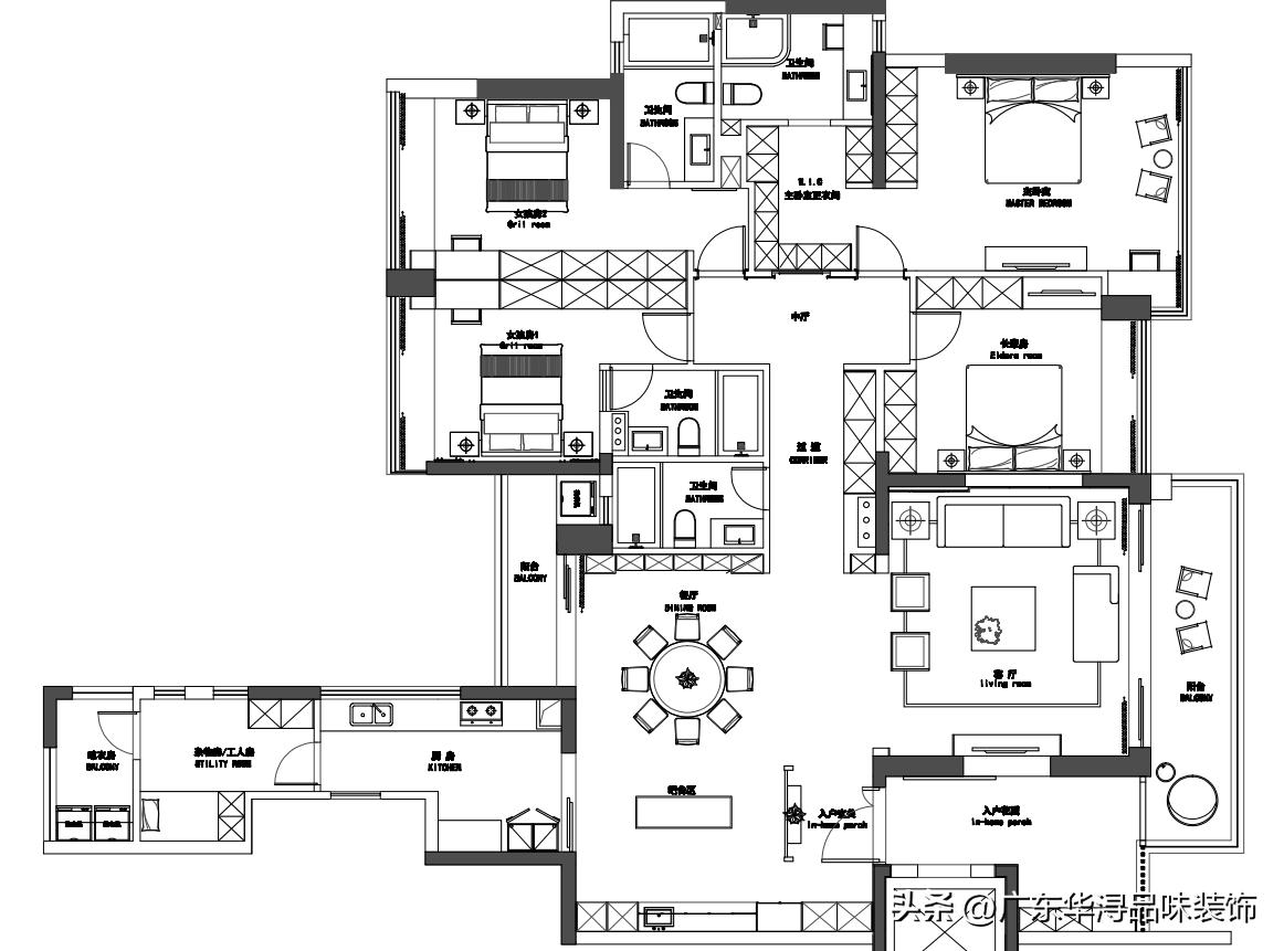 280 square meters of modern light luxury style, opposite ventilation ...