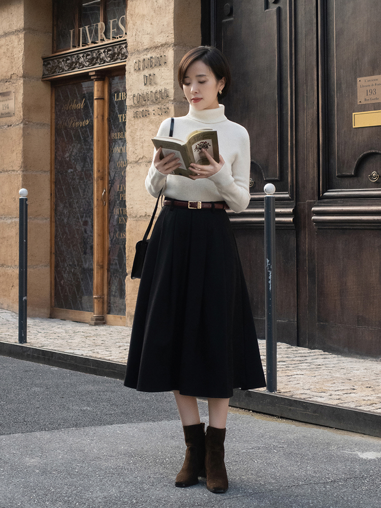 This is the most popular skirt in autumn: skirt covering the knees ...