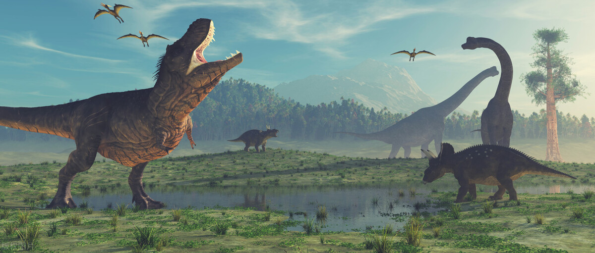Pterosaurs, which were at the same time as dinosaurs, flew in the air ...