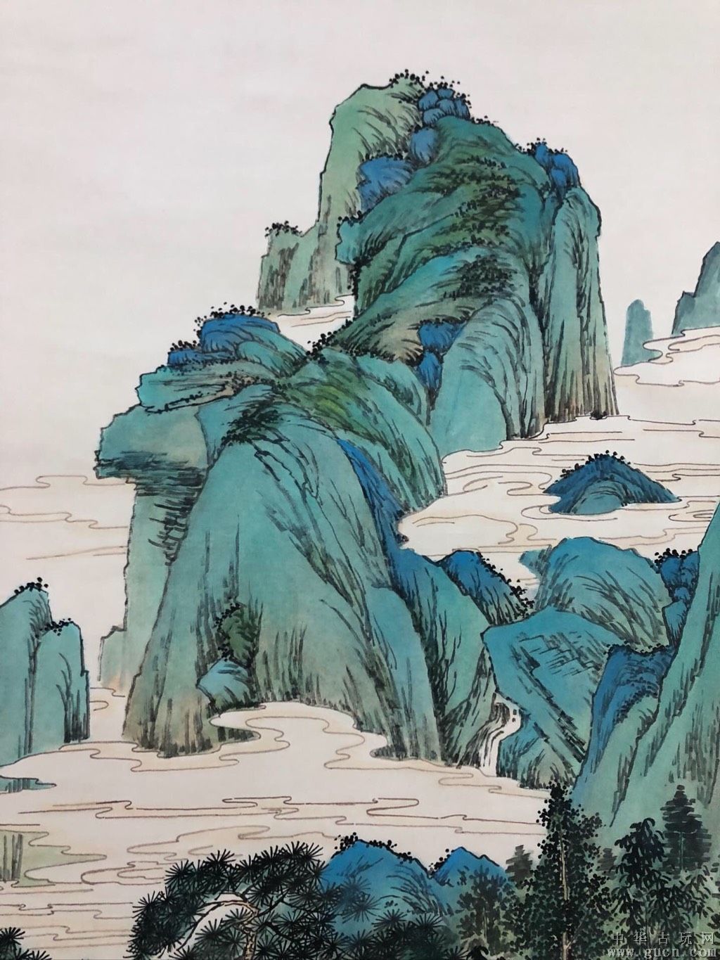 Chinese Painting - Resplendent Landscape Painting Works of Big Blue and ...