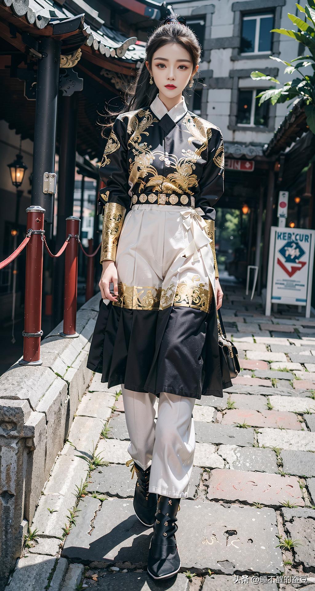 AI painting, stunning in Jinyiwei Feiyu's costume, a charming young ...