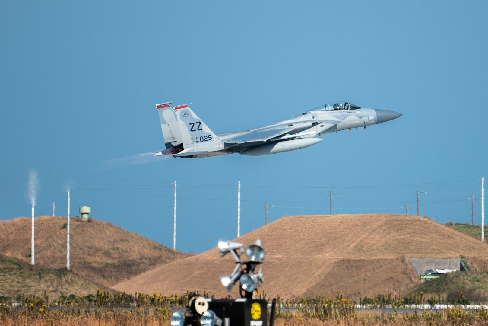 Pilots of 67th Fighter Squadron return after successful flight in F-15C ...