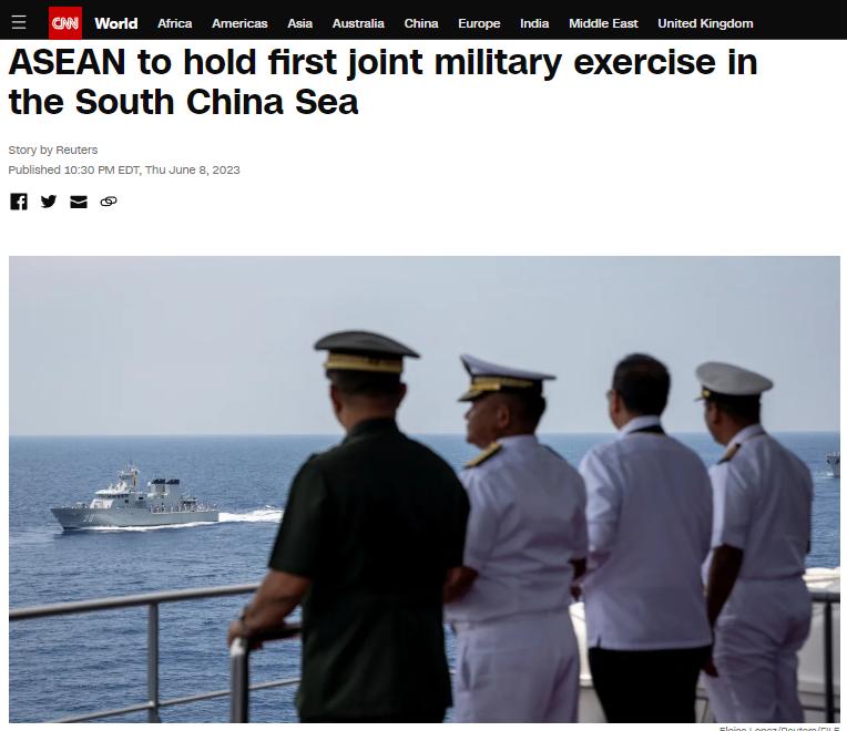 The warships of the 10 ASEAN countries gathered in the South China Sea ...