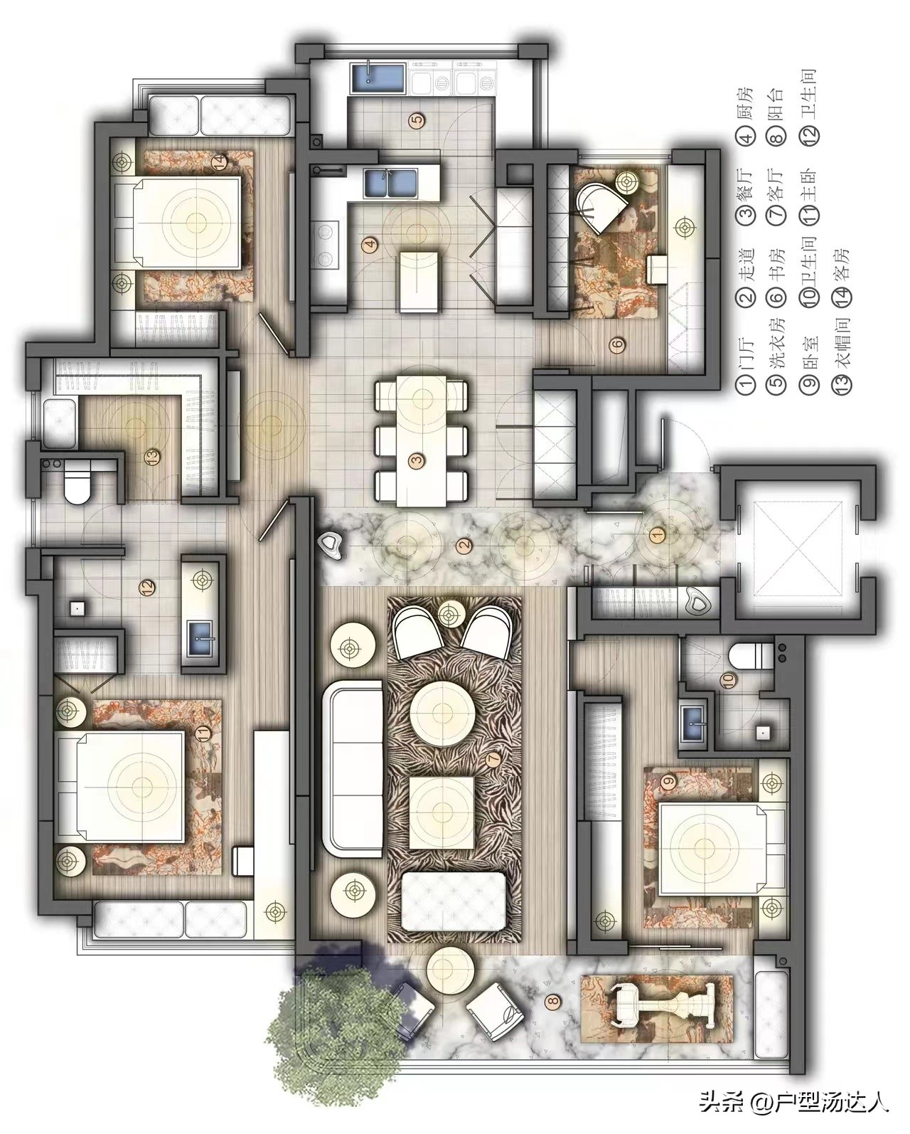 168 square meters of super exquisite four-leaf clover apartment, YYDS ...