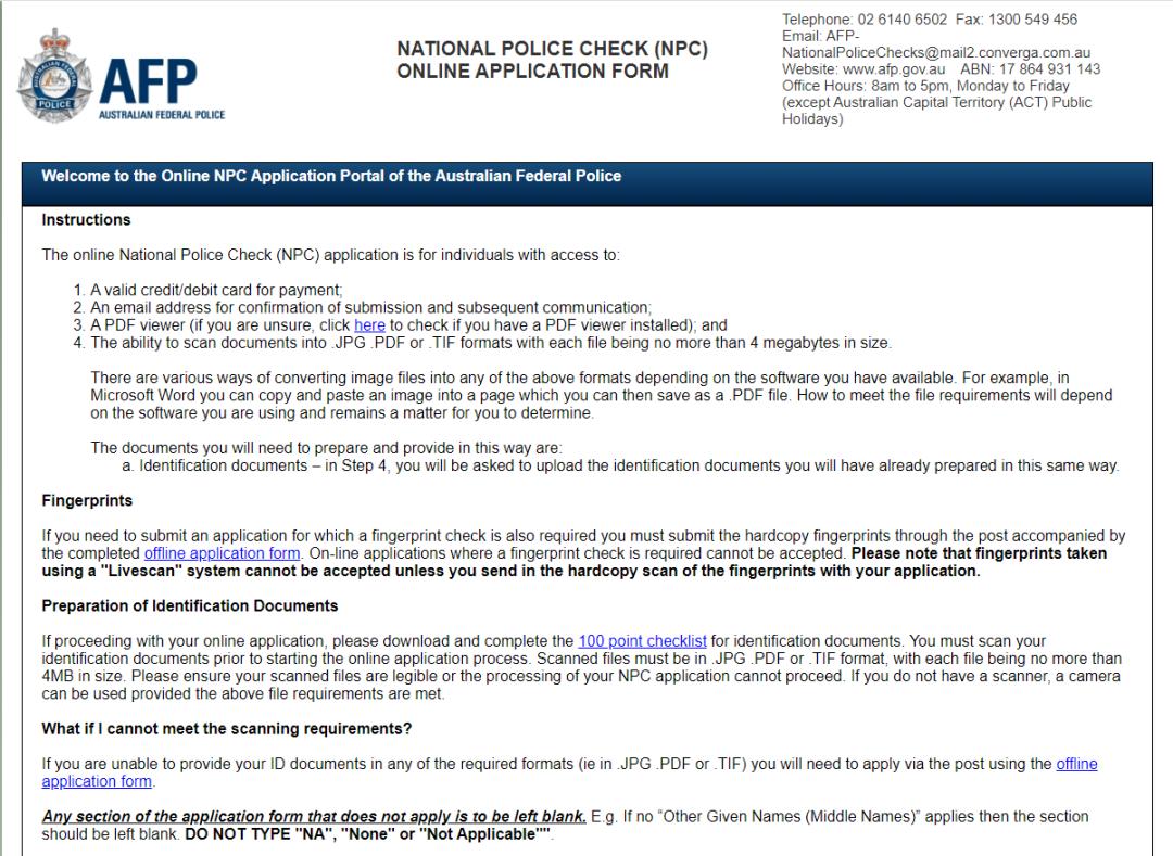 AFP Australia has no criminal record certificate processing guidelines ...