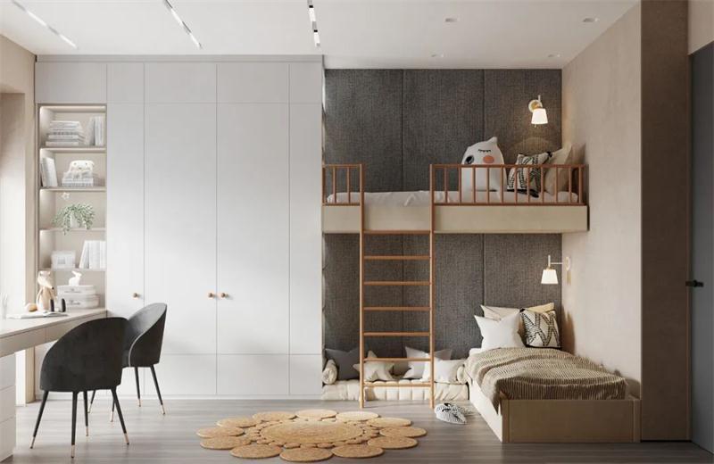 45 square meters small apartment decoration, children's room should use ...