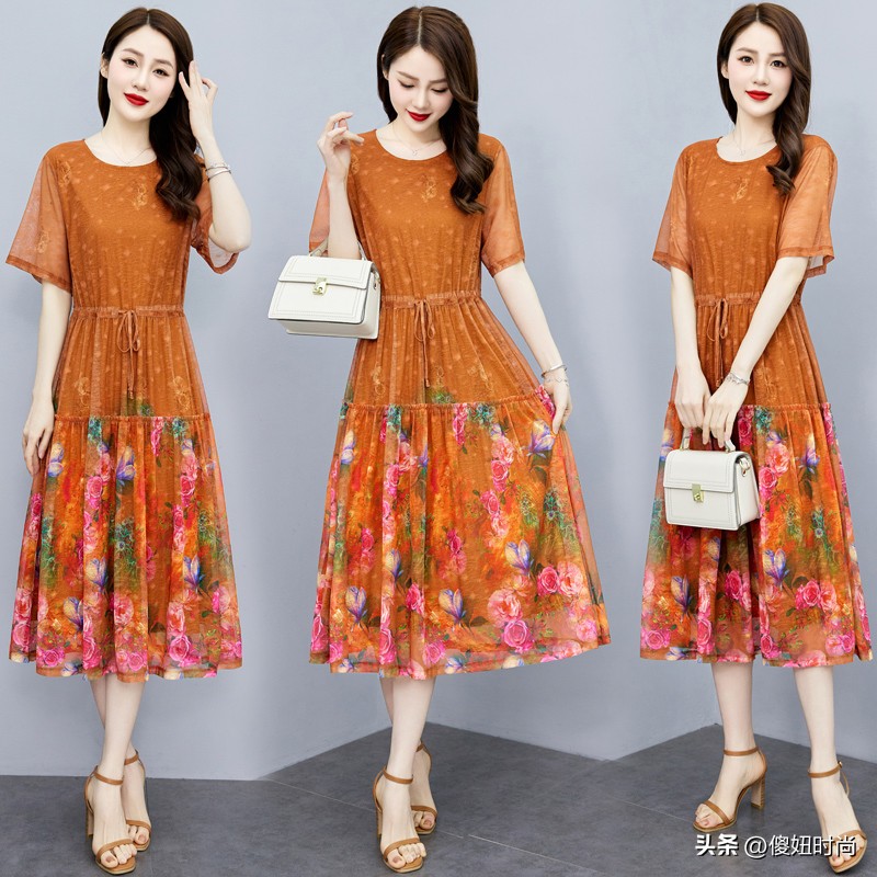 Fashion waist slim dress, slim fit, elegant and lazy style - iMedia