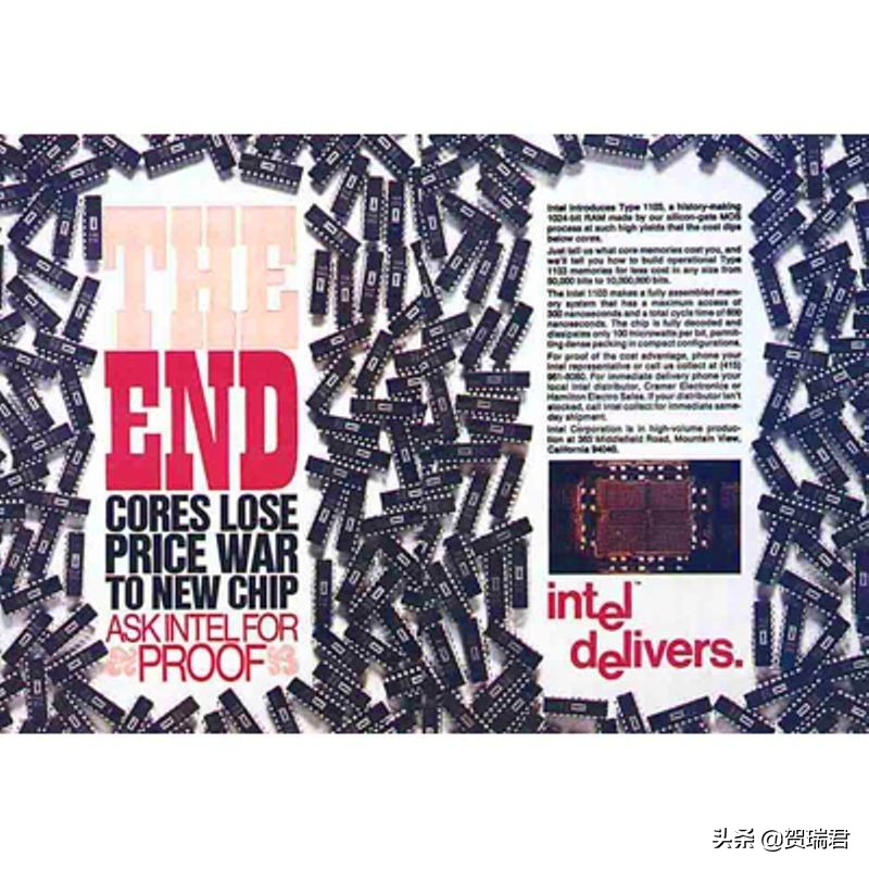 1970: The price of MOS dynamic RAM is comparable to that of magnetic ...