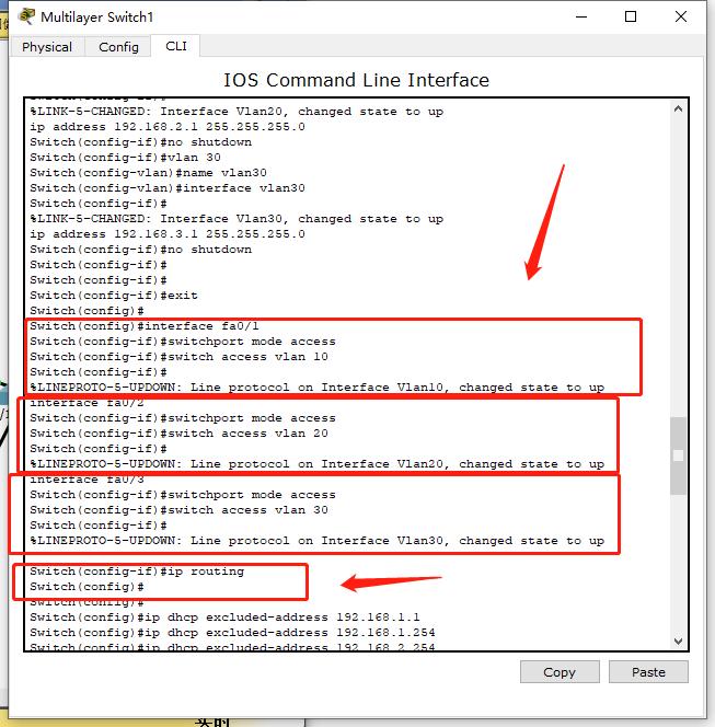 Steps for creating a vlan with a layer 3 switch in the Cisco simulator to automatically assign ...
