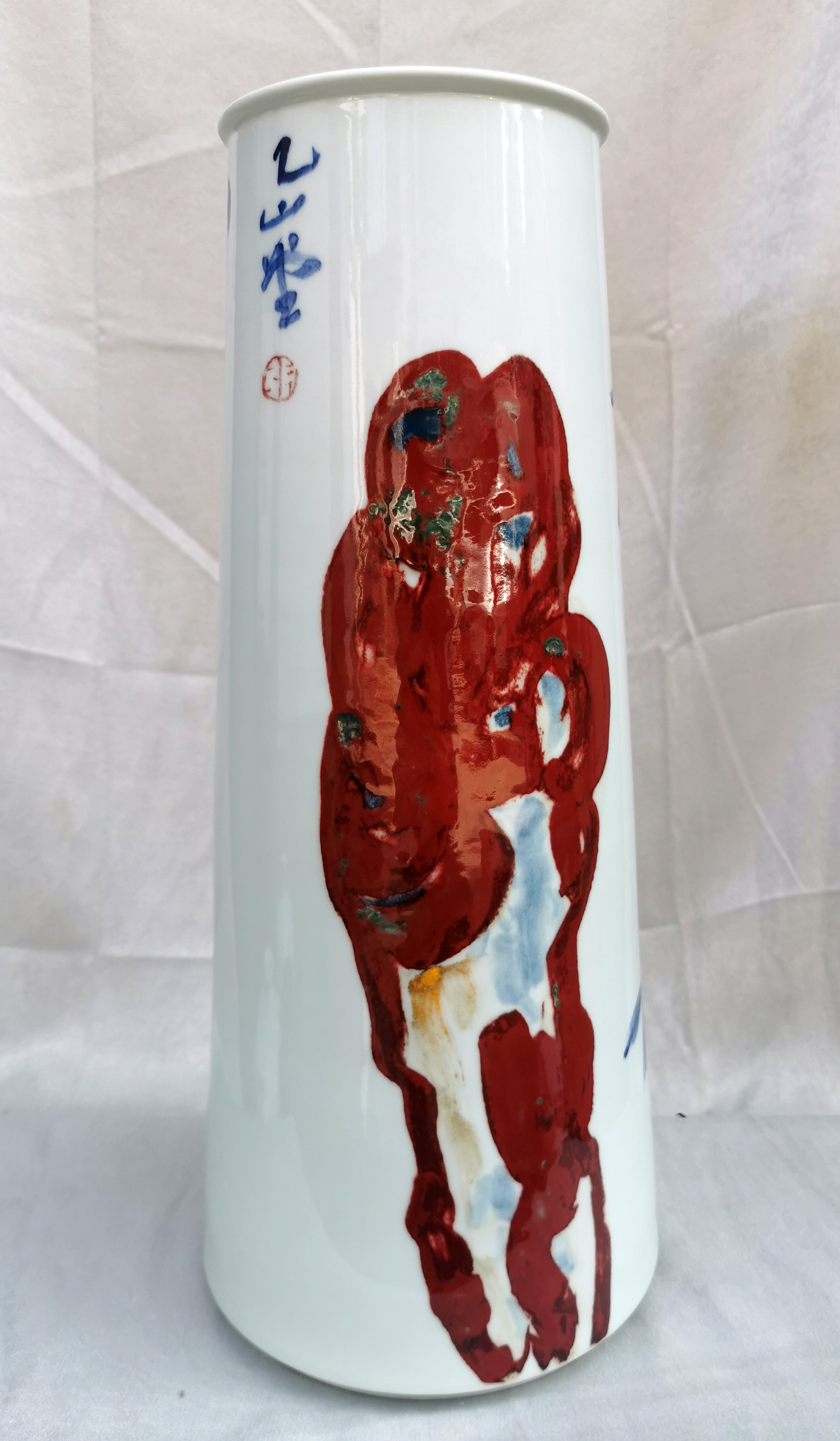 Blue and white underglaze red | Zhang Haiping painted porcelain - iNEWS