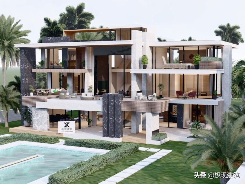 Three-story modern mansion design plan - iNEWS
