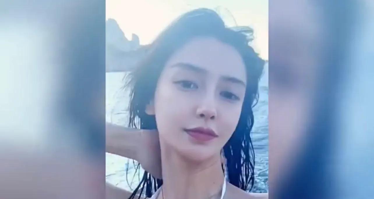 Angelababy jumps into the sea in a bikini - iMedia