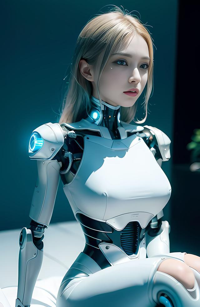 The female robot became popular, she took off her clothes and silicone ...