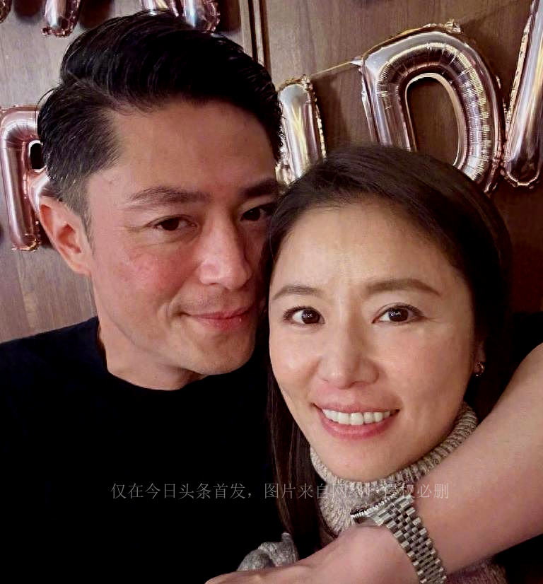 Ruby Lin posted a photo for her 47th birthday. She and Huo Jianhua took selfies showing their ...