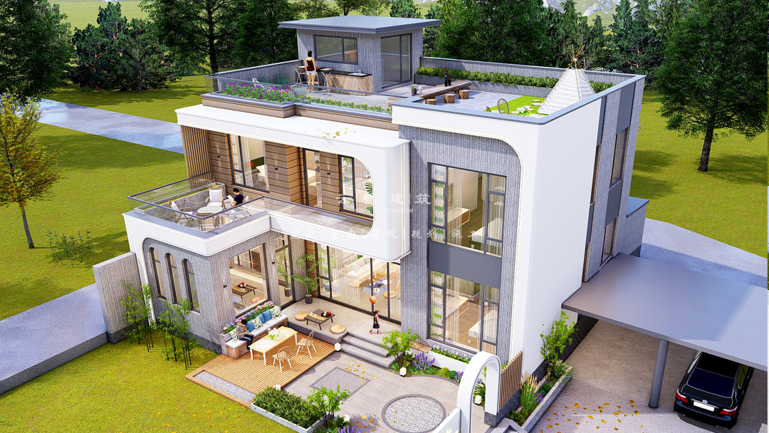 14*13m stylish and modern arc villa, building a warm house - iNEWS