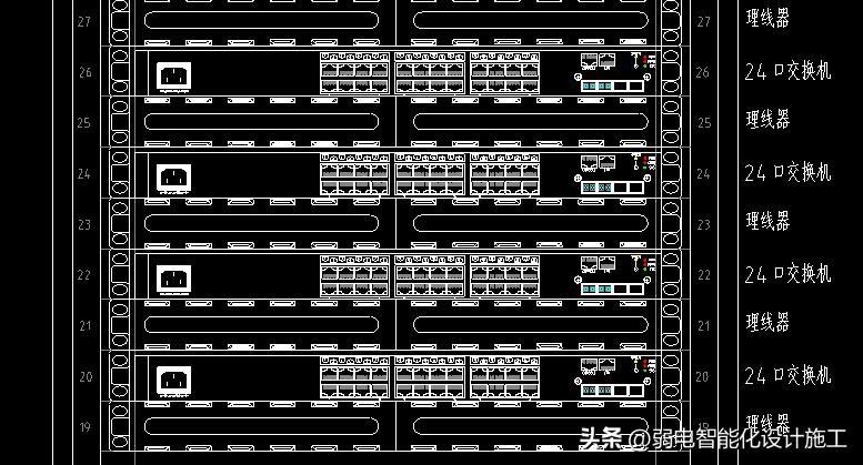 Weak current cabinet CAD block material, including system equipment ...