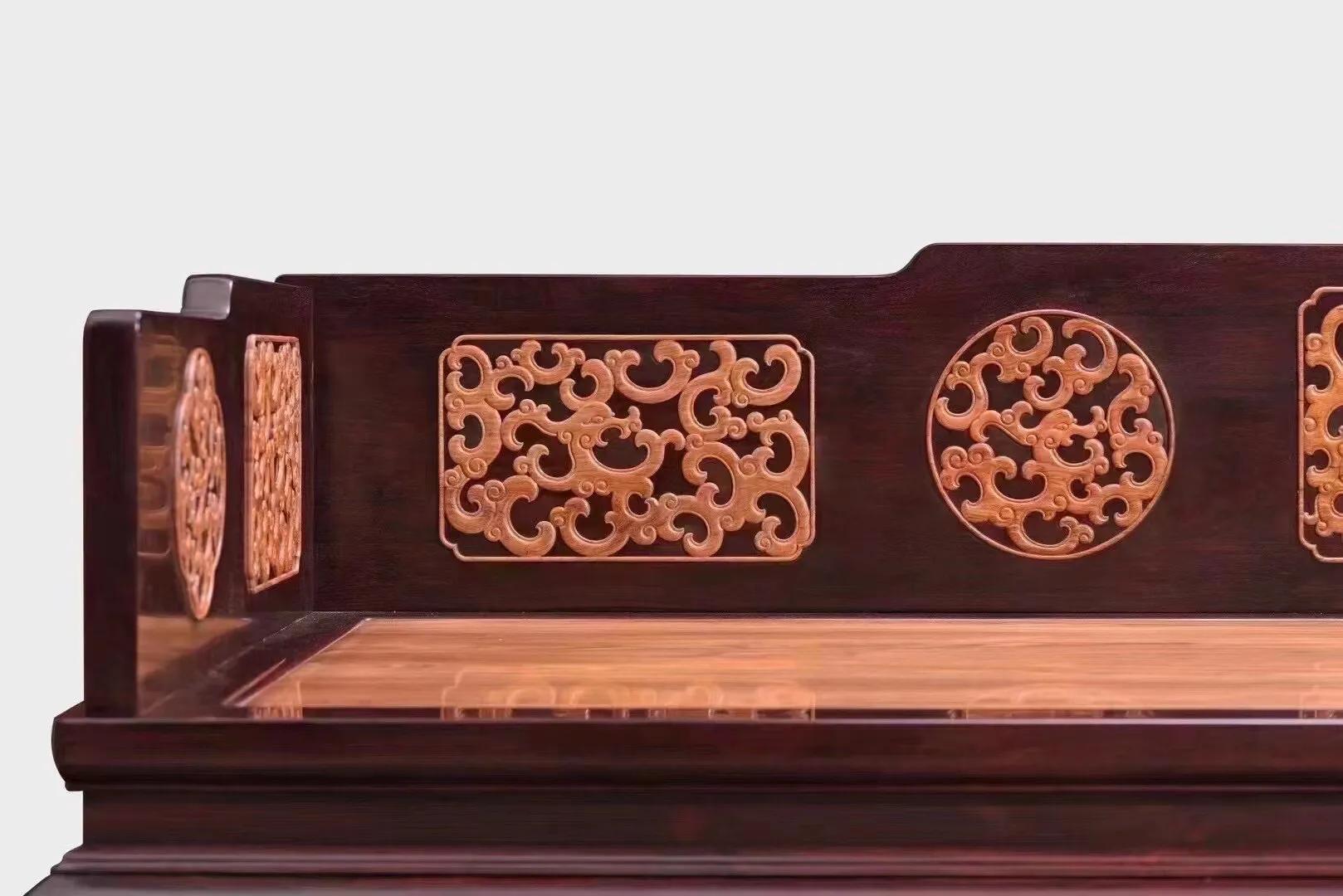 Heavy Indian lobular red sandalwood inlaid huanghuali old material ...