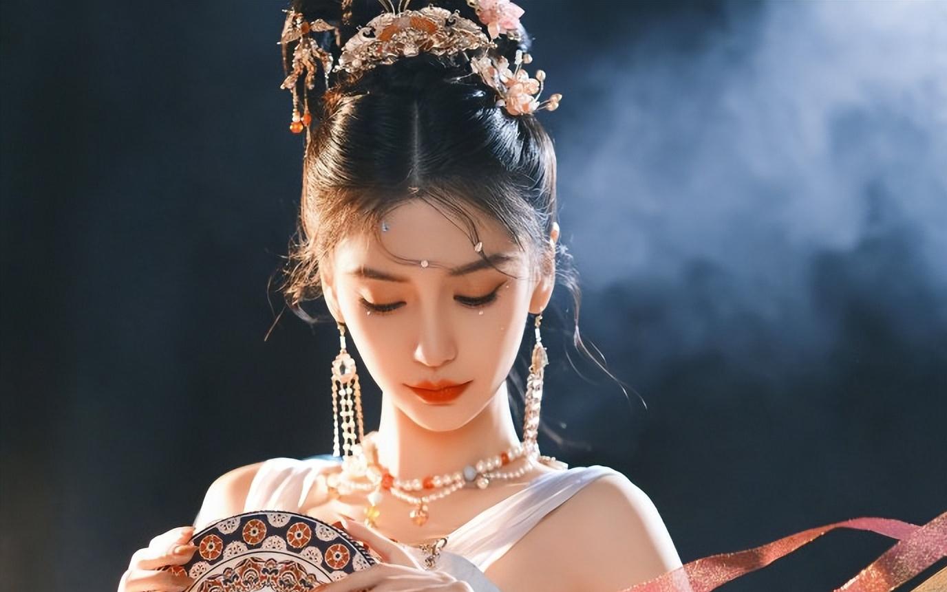 Angelababy Dunhuang goddess style photo dancing between light and shadow like the person in the ...