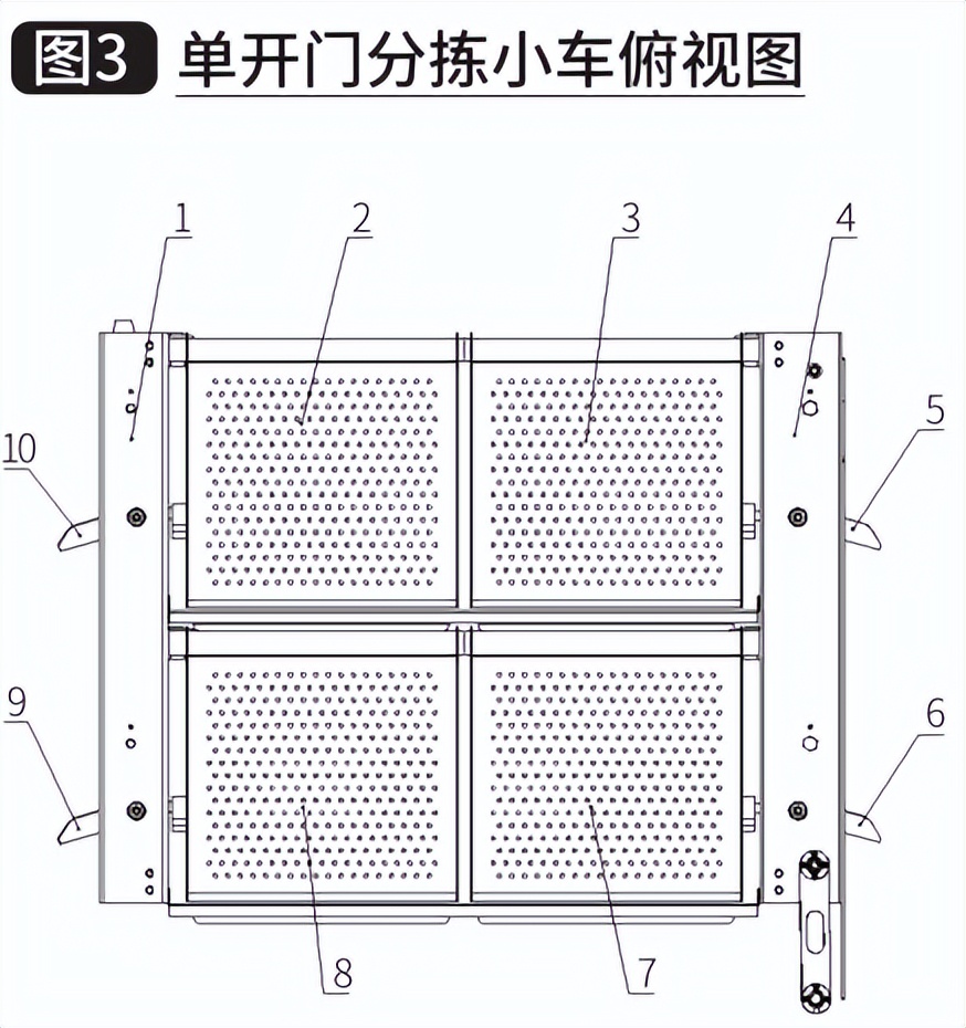 Design and application of single-door sorting trolley and sorting ...