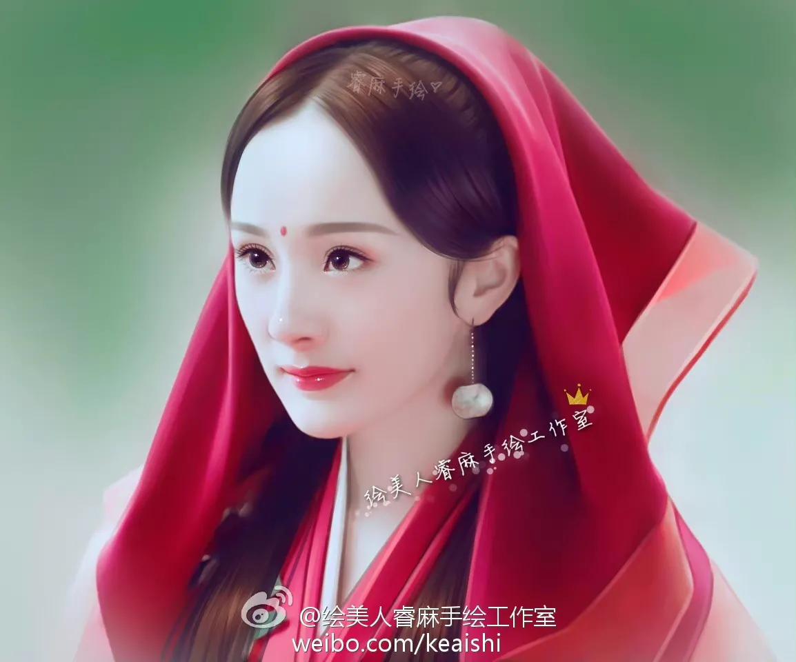 Share hand-painted pictures-forty-five beautiful pictures of Yang Mi ...