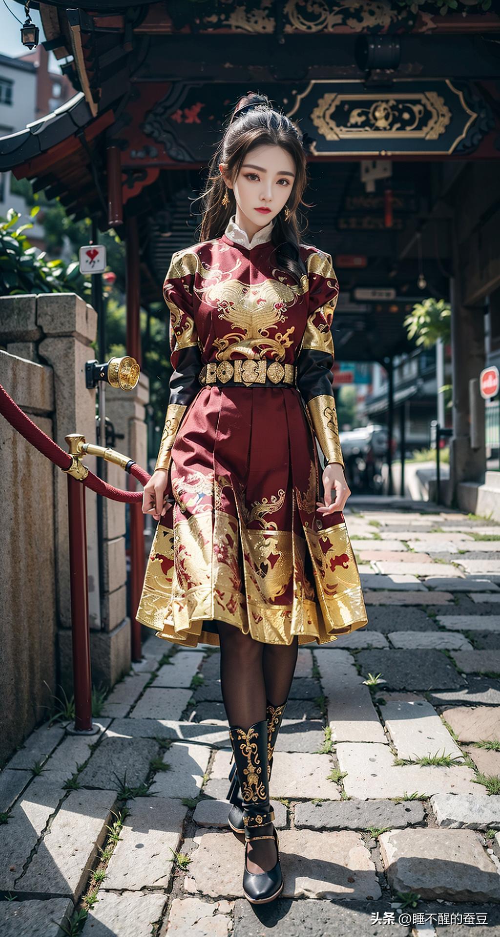 AI painting, stunning in Jinyiwei Feiyu's costume, a charming young ...