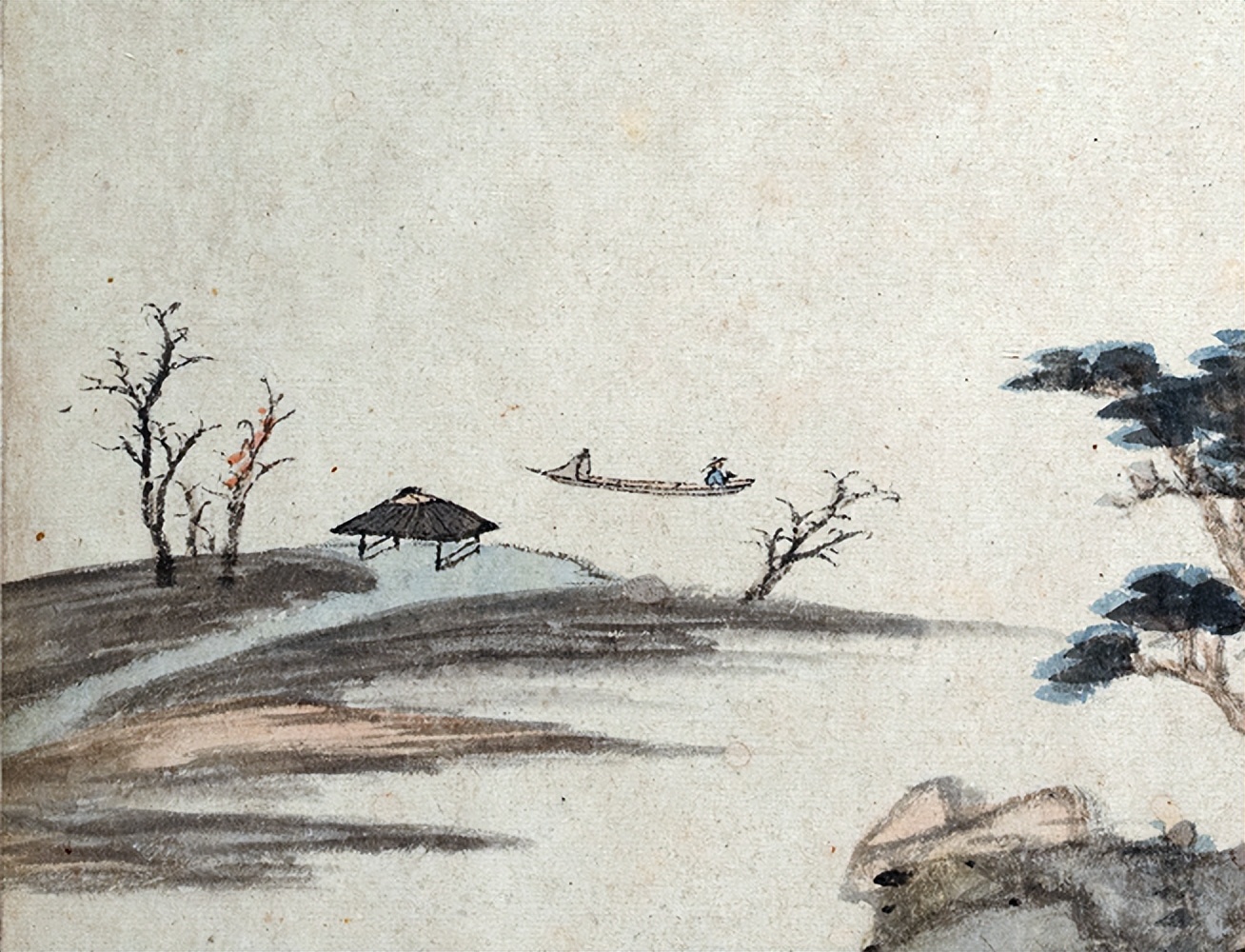 Authentic literati painting in the early Qing Dynasty, "Yuyin Tu ...