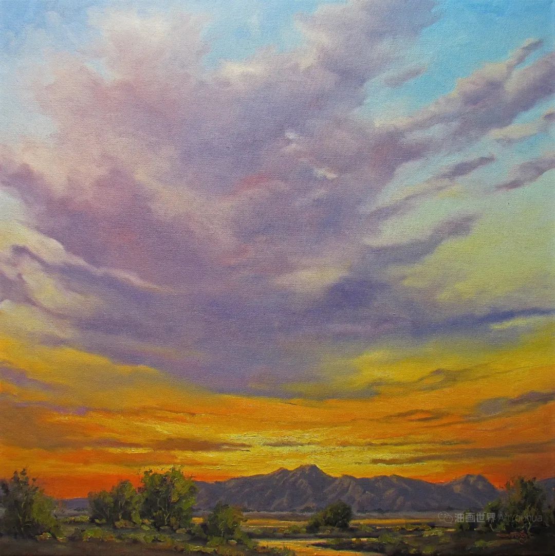 Beautiful landscape oil painting, the work of American painter Jeff ...
