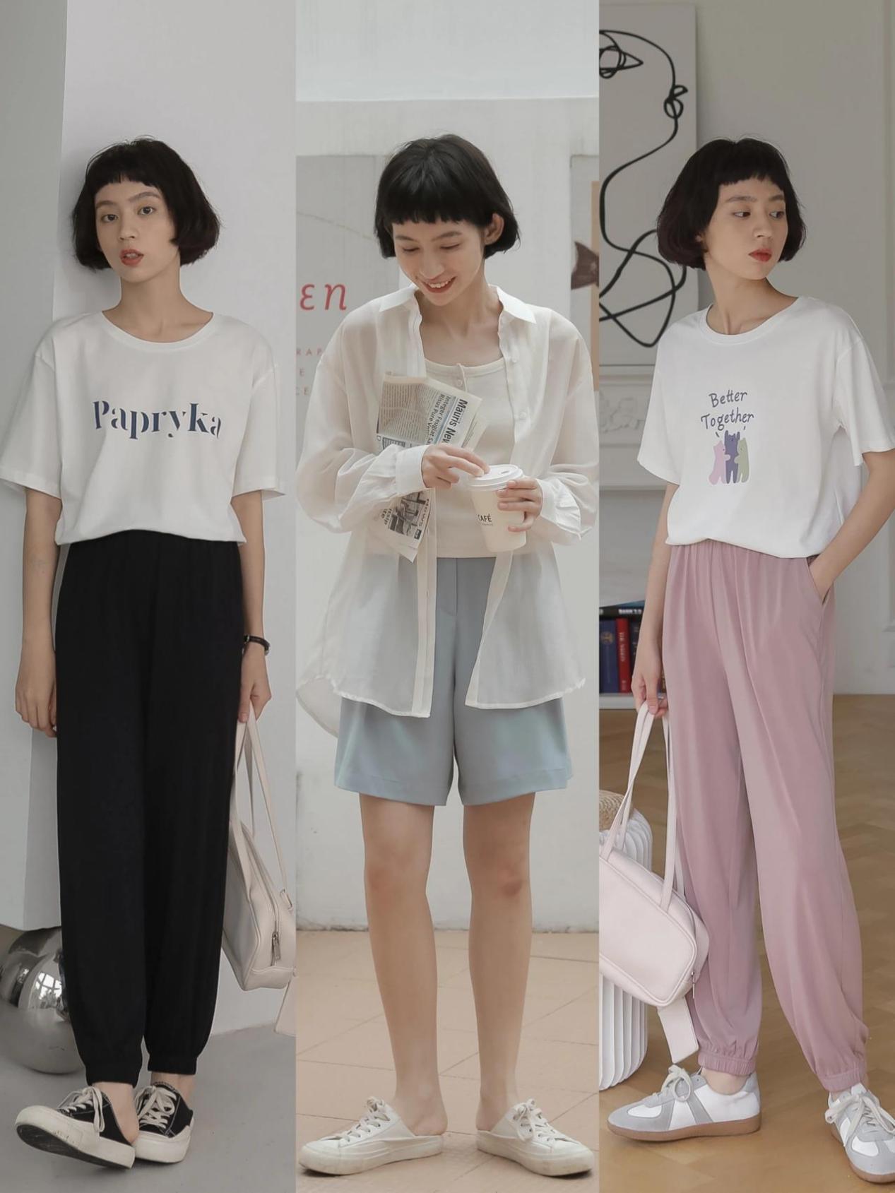 T-shirt + wide-leg pants = thin CP this summer, both fashionable and ...