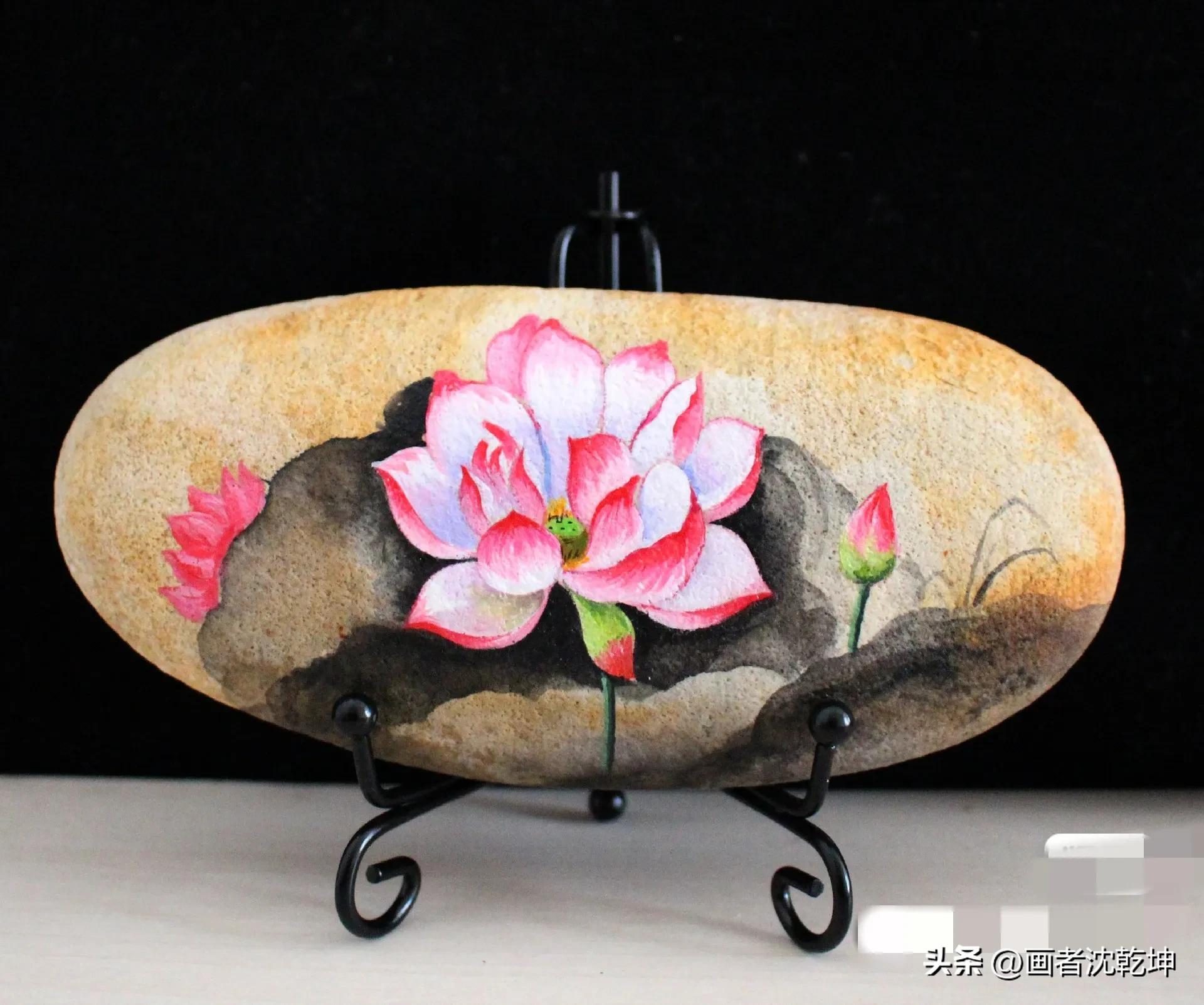 "Pengzi Stone Painting" is a beautiful stone painting, when the stone ...