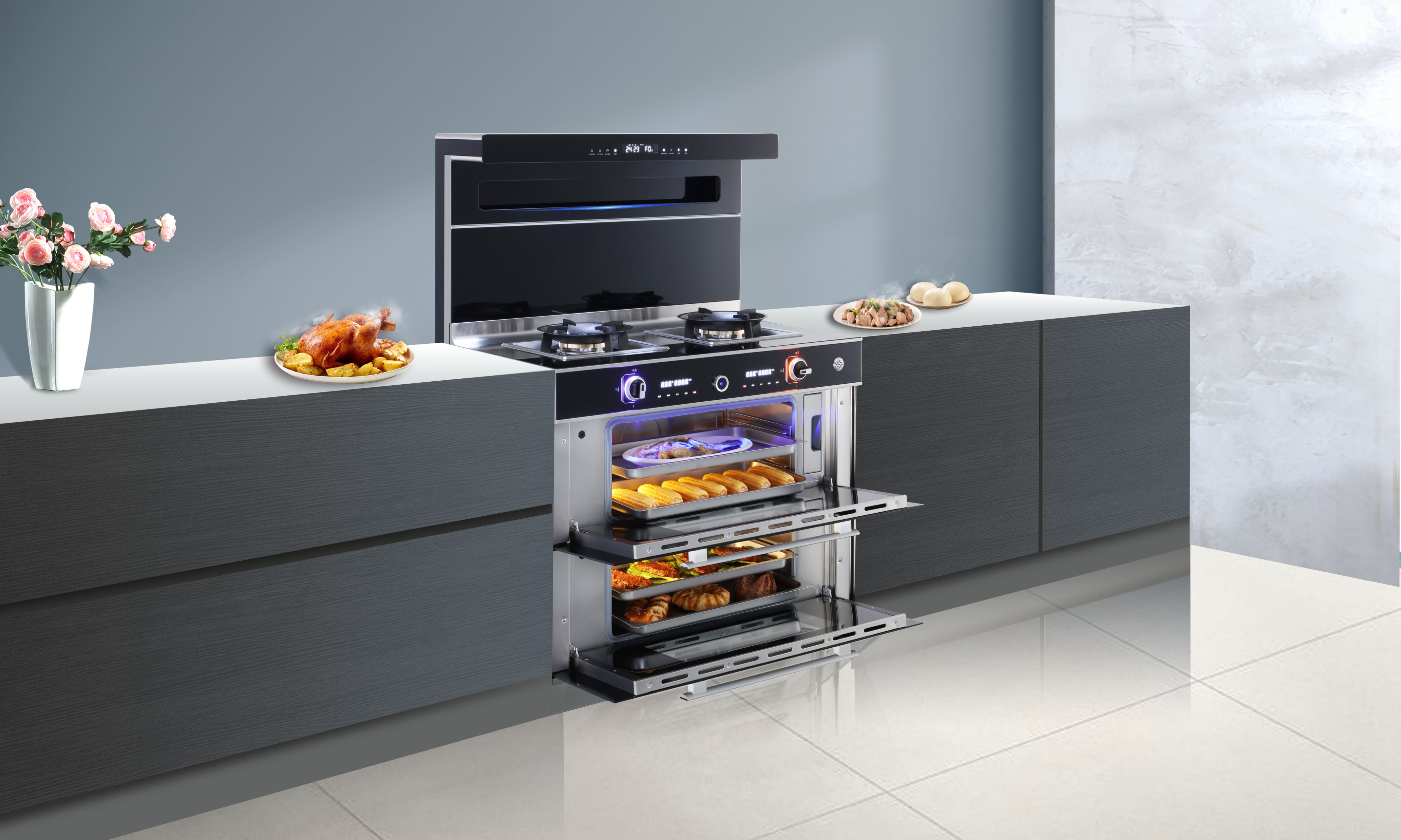 Meibunks integrated stove and kitchen fashion are perfectly integrated ...