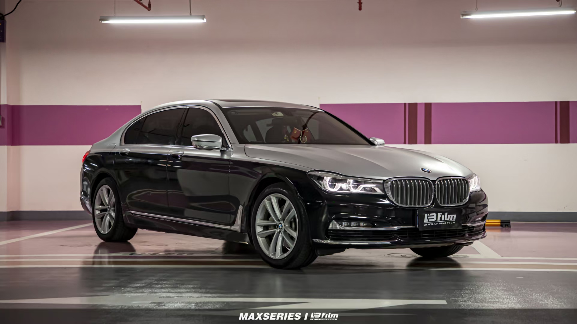 BMW-7 series full car LBFILM color change film double spell electro-optic metal space silver ...