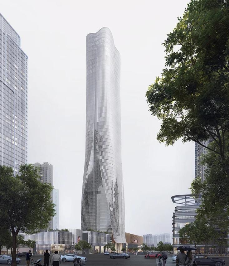 This building in Wuhan is on fire!300 meters high urban complex ...