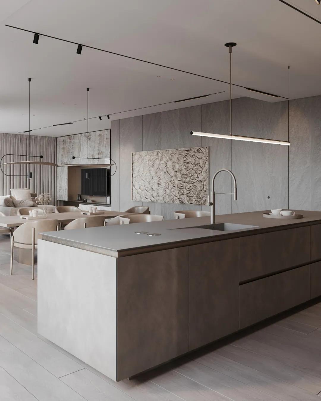 370㎡ large flat floor design, gray luxury - iNEWS