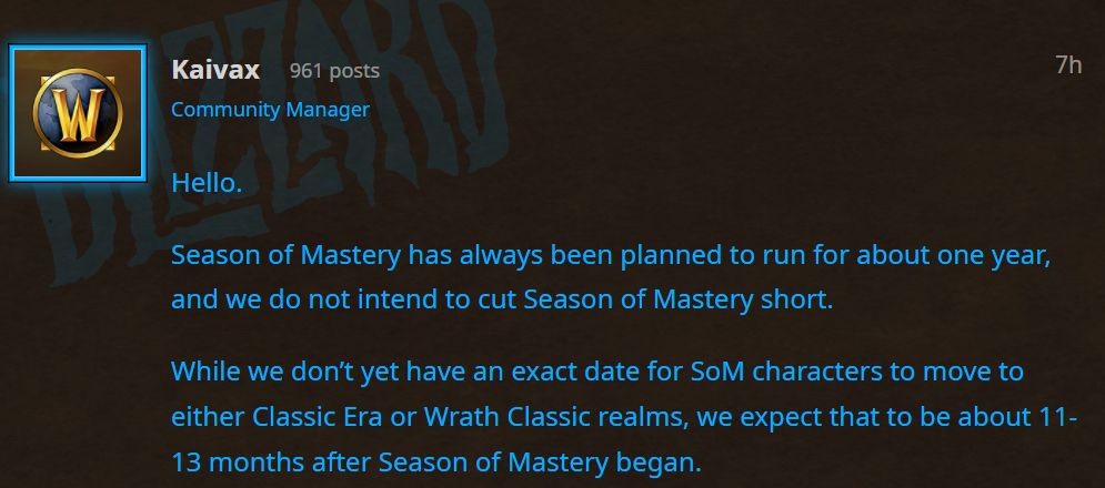 Blizzard blue post confirms key information, there are still three ...