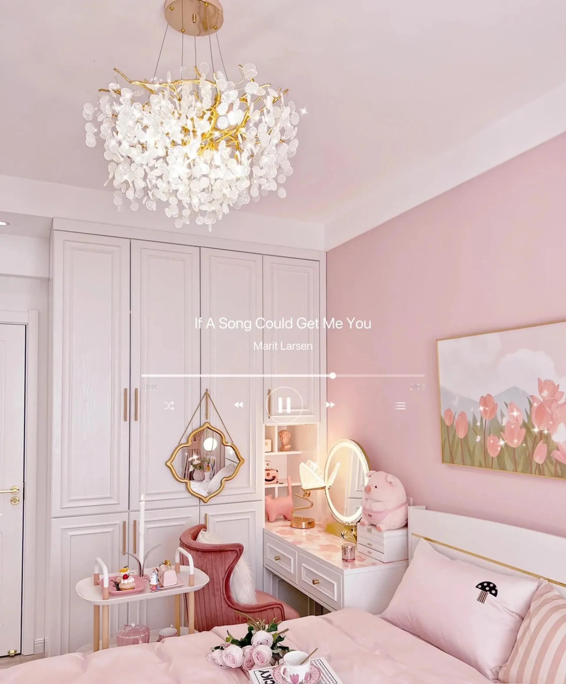 pink girl heart bedroom decoration plan really like - iNEWS