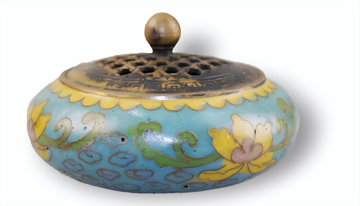 Copper Body Cloisonné Enamel Flower Pattern Cigarette Burner - iNEWS