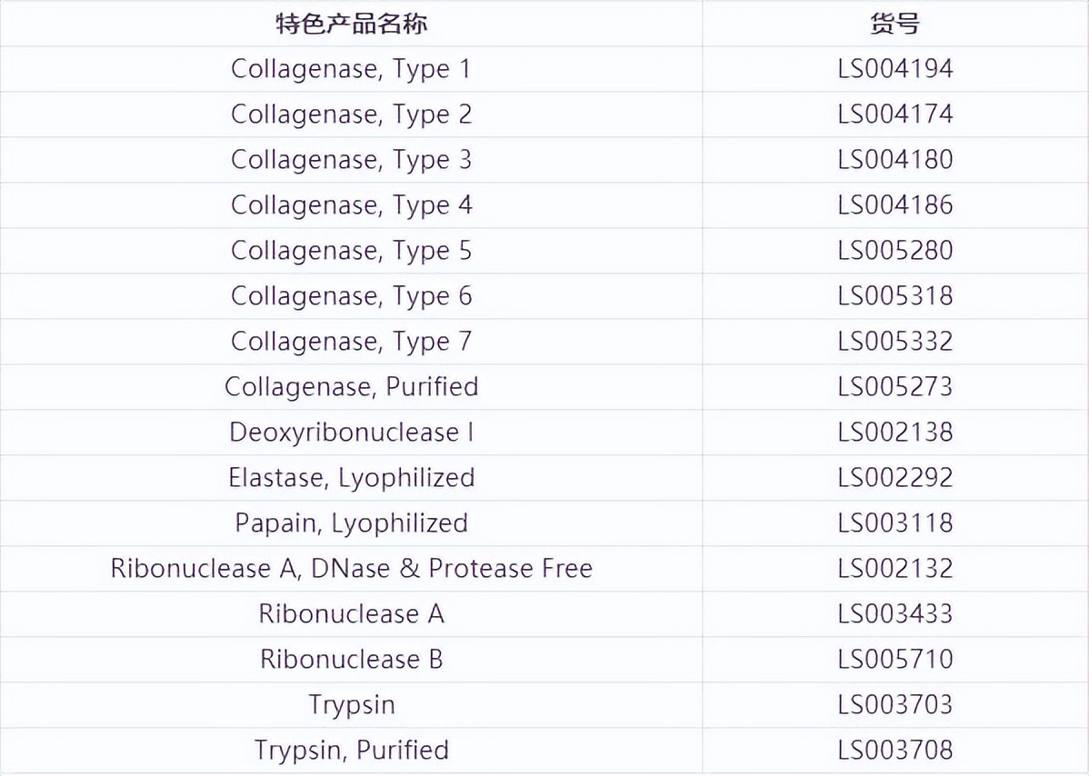 Worthington agent introduction: core enzyme products include ...