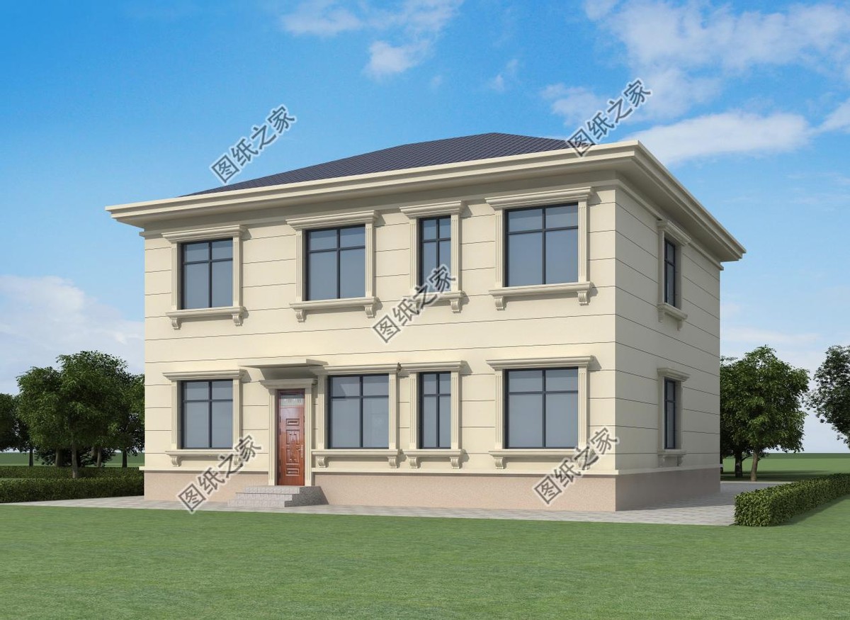 Two-storey European-style villa design, enough for a family, compact ...