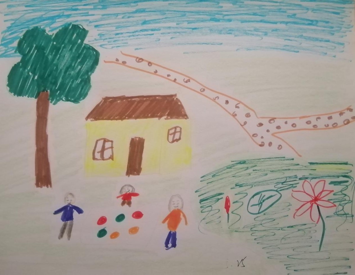 Presentation of the eighth painting house tree people and family row ...