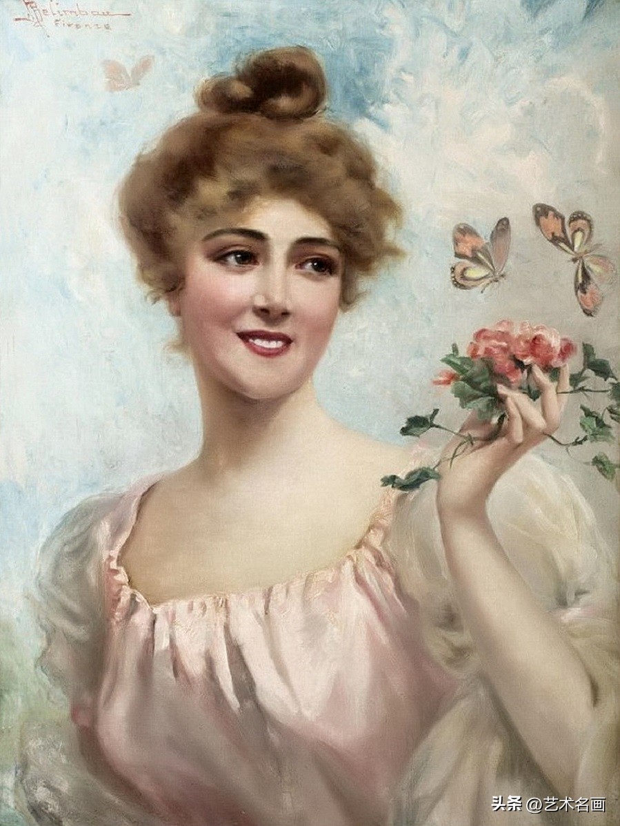Beautiful and romantic Italian portrait︱Works of artist Adolfo Belinbau ...