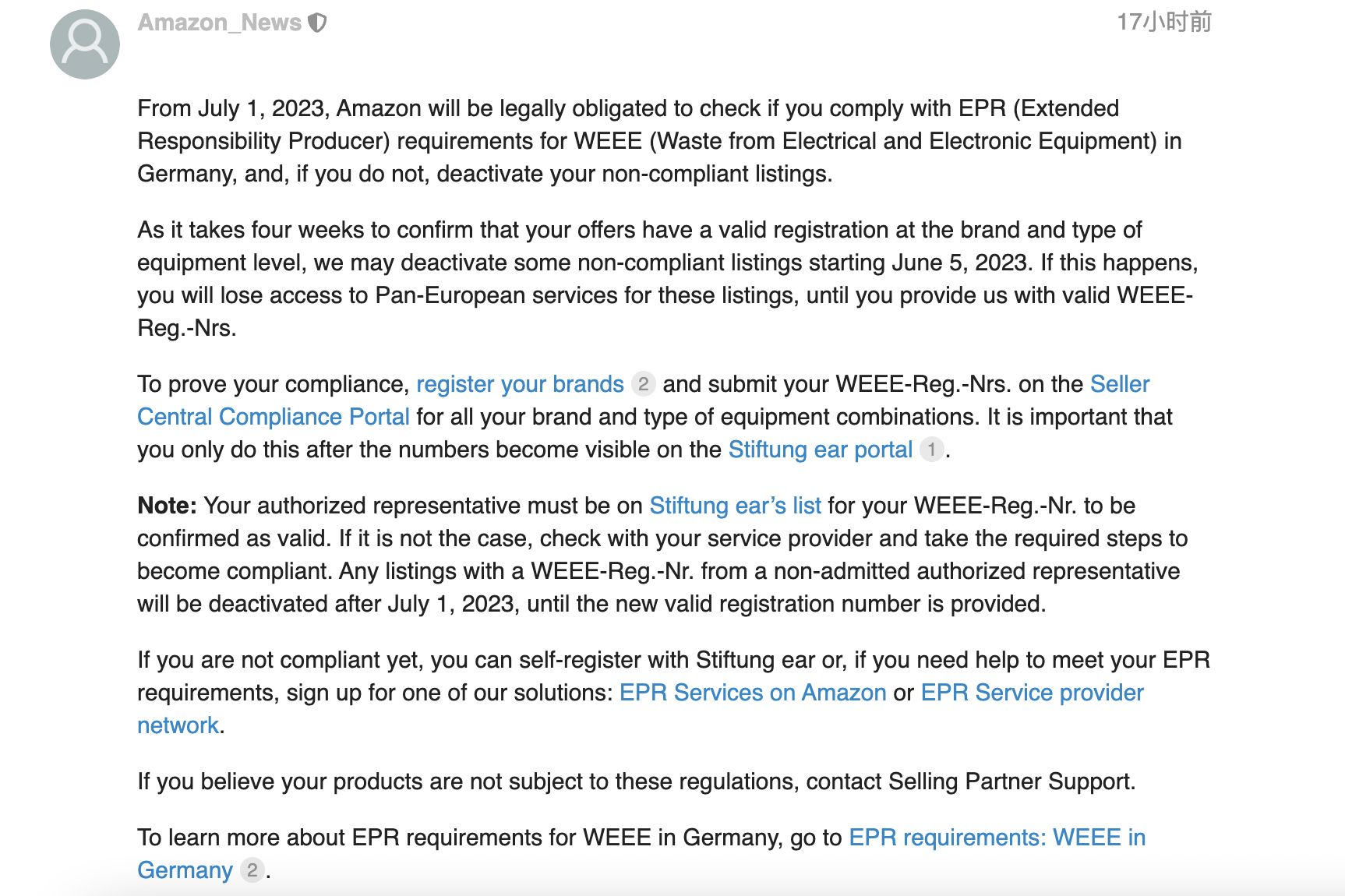 Non-compliant listings will be removed from the shelves! Amazon reminds sellers to submit WEEE ...