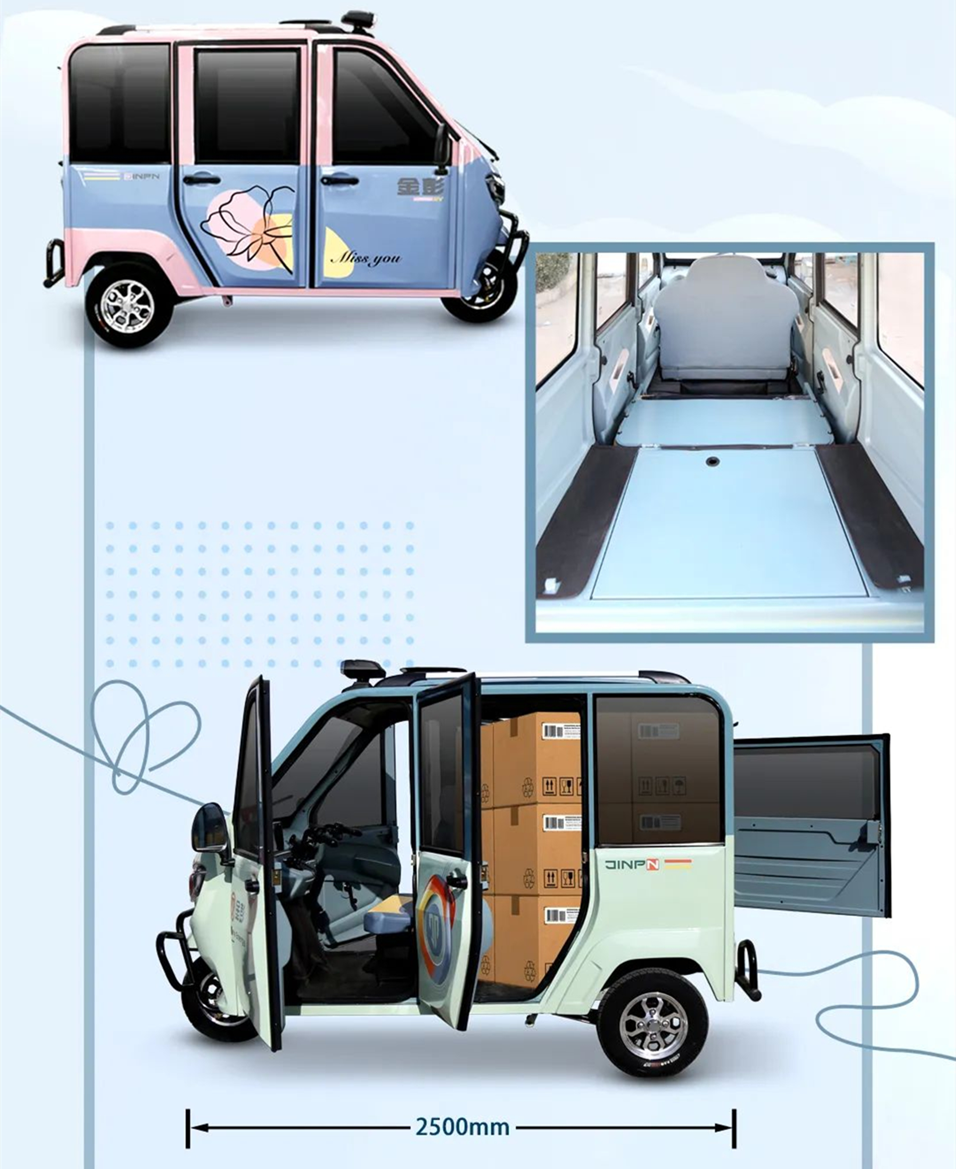 Jinpeng launched the fully enclosed electric tricycle Hongguo, with ...