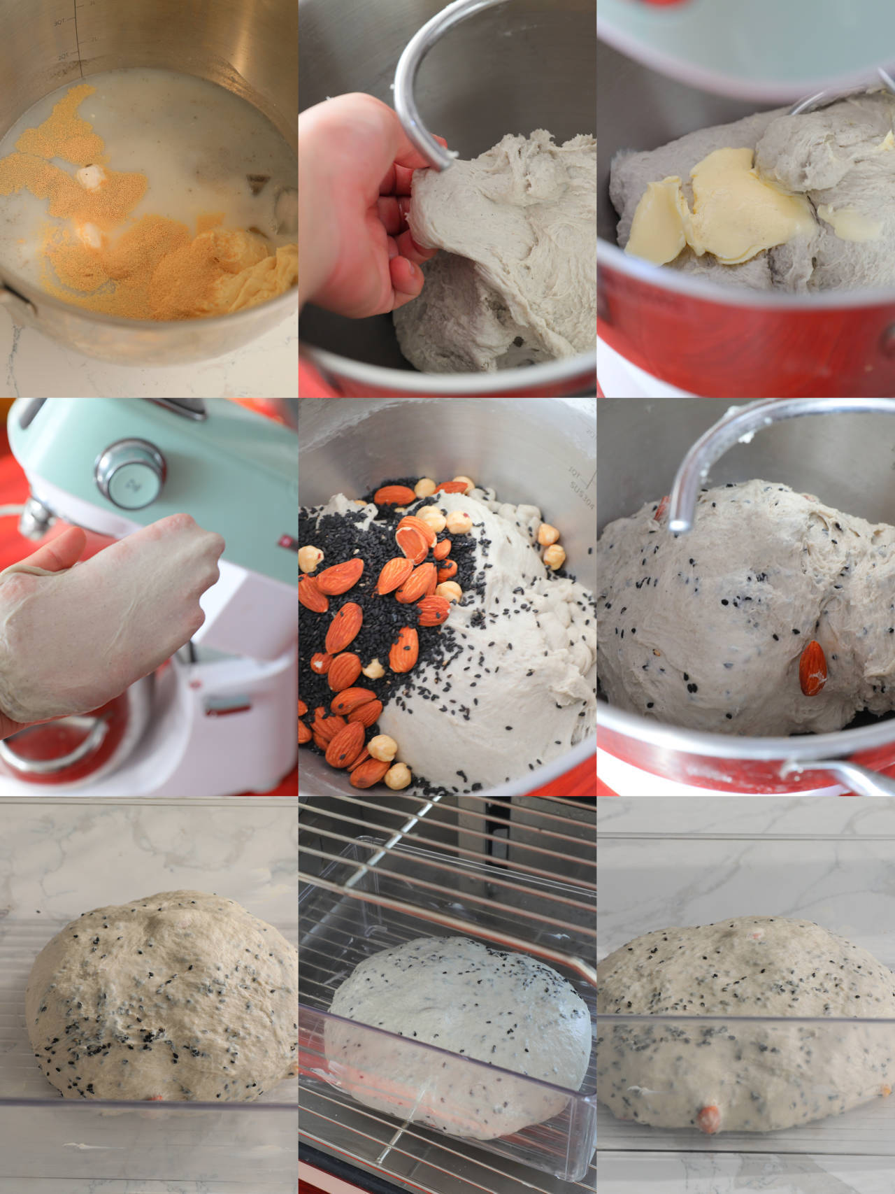 The recipe is simple and delicious!Black sesame soft European bread, so ...