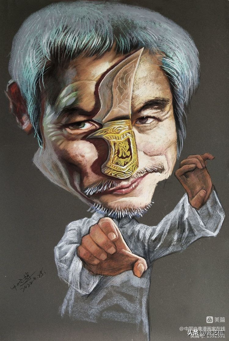 movie director Tsui Hark portrait cartoon - iNEWS