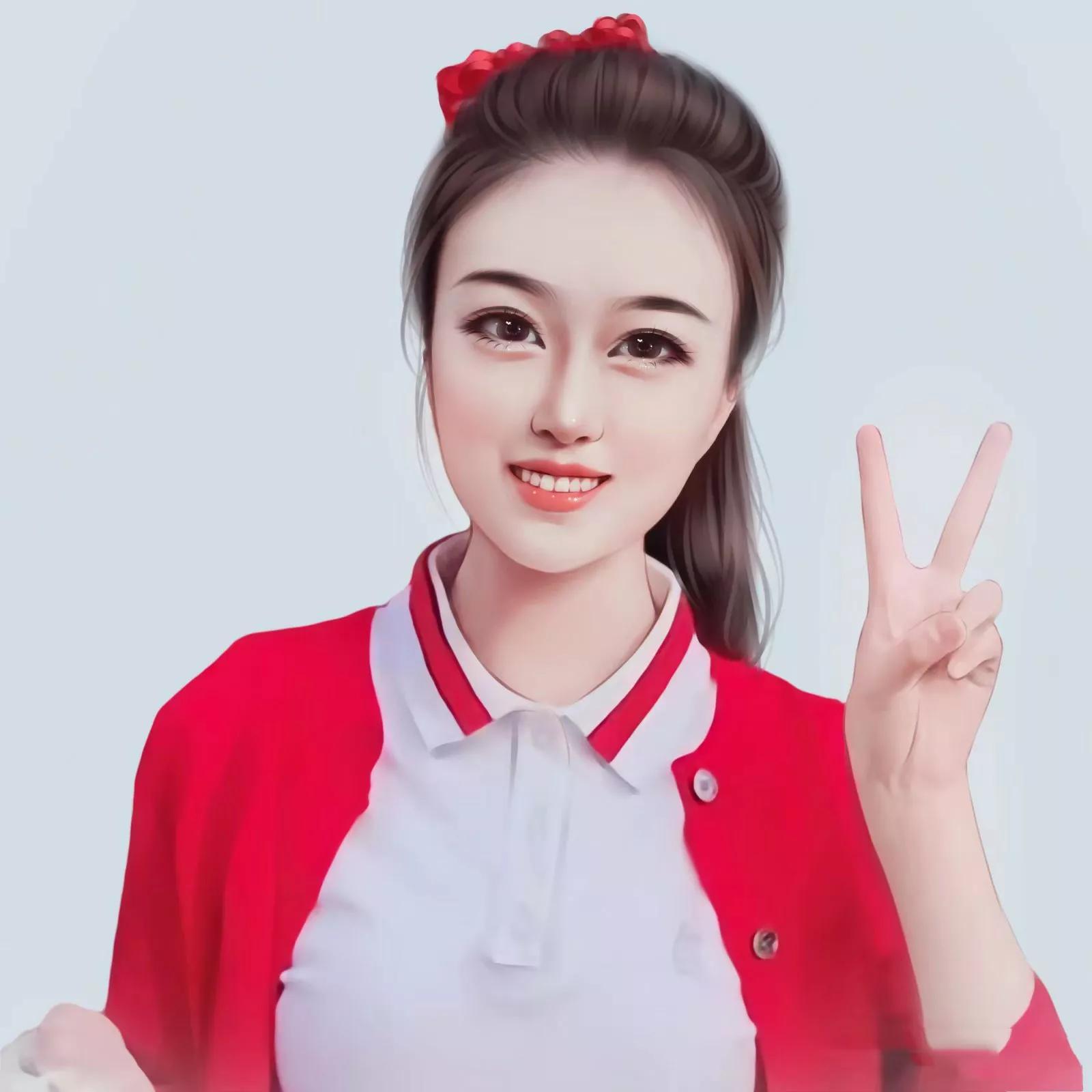 Simple and generous hand-painted avatars of beautiful girls may be more ...