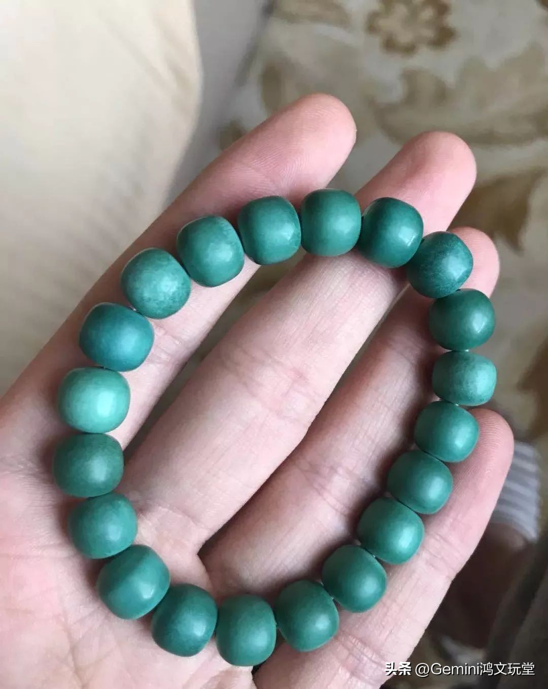 The turquoise turns white when you take it off, and it disappears when ...