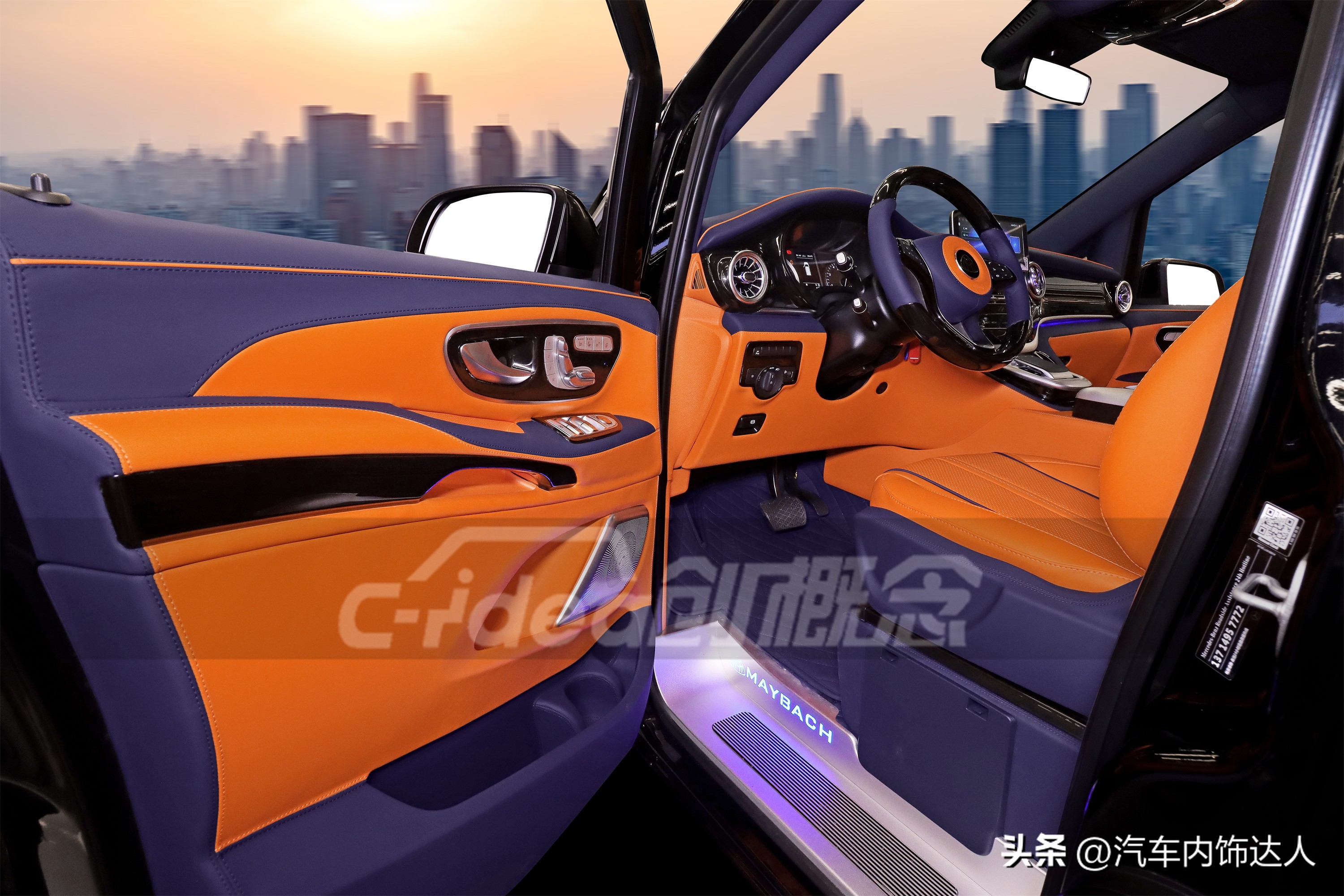 Mercedes-Benz Vito custom Hermes orange two-tone interior explores the ...