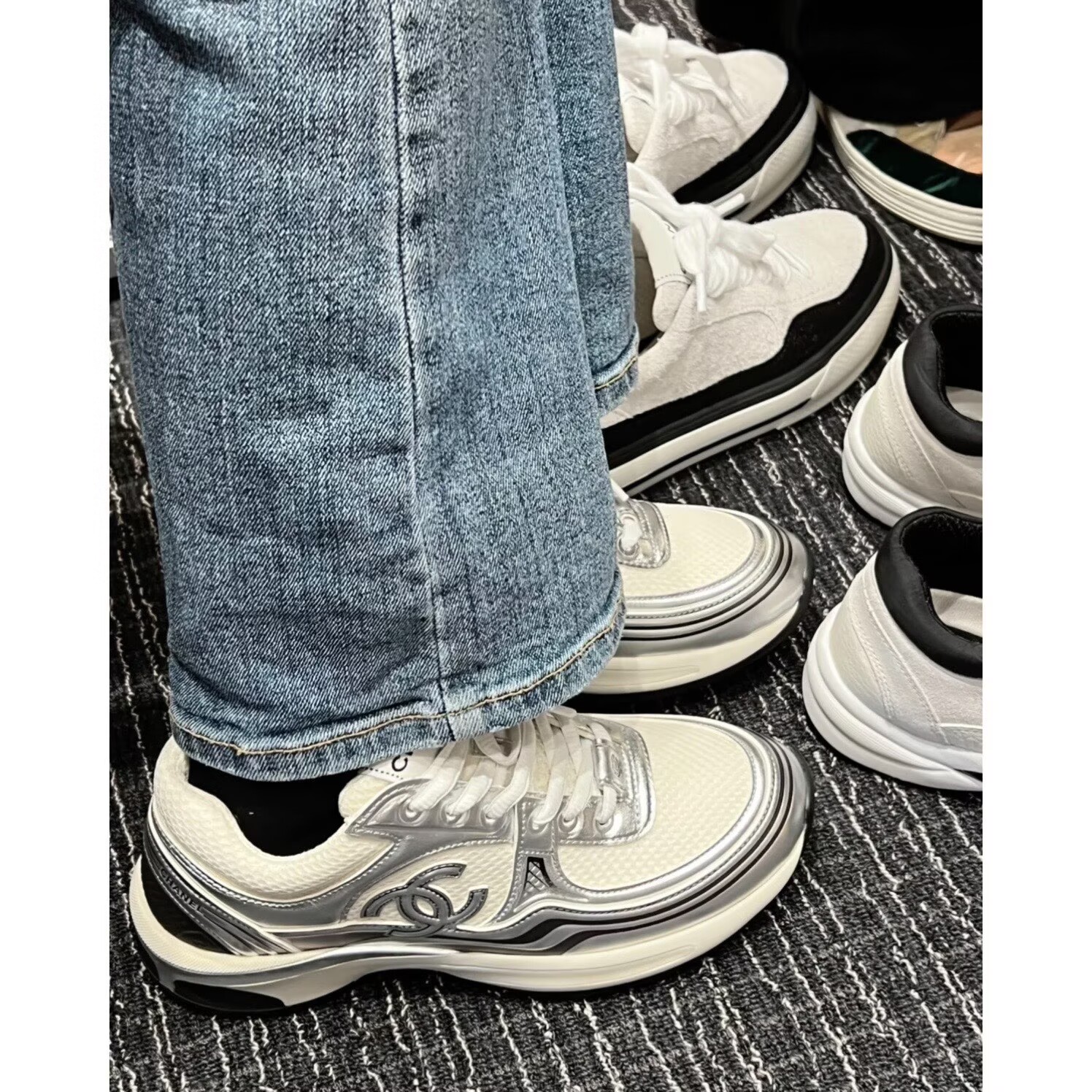 Chanel Chanel sneakers share panda and silver horn king extreme two ...