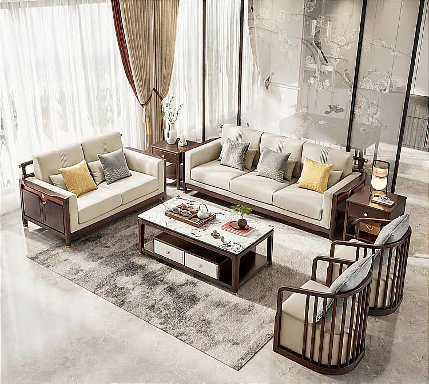 The fashionable and poetic new Chinese style makes the space more ...
